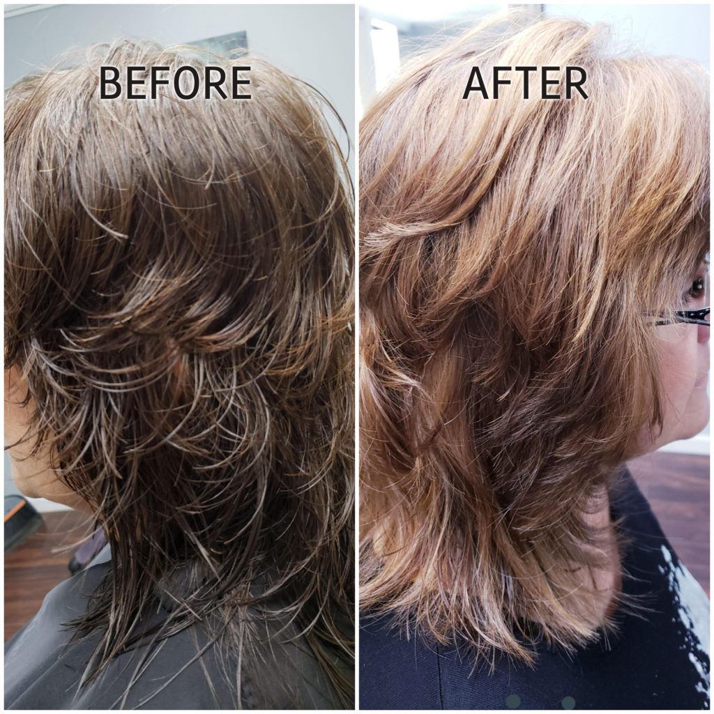 Styled Hair Before After | Hair Care by Jill Fair Studio West Salon
